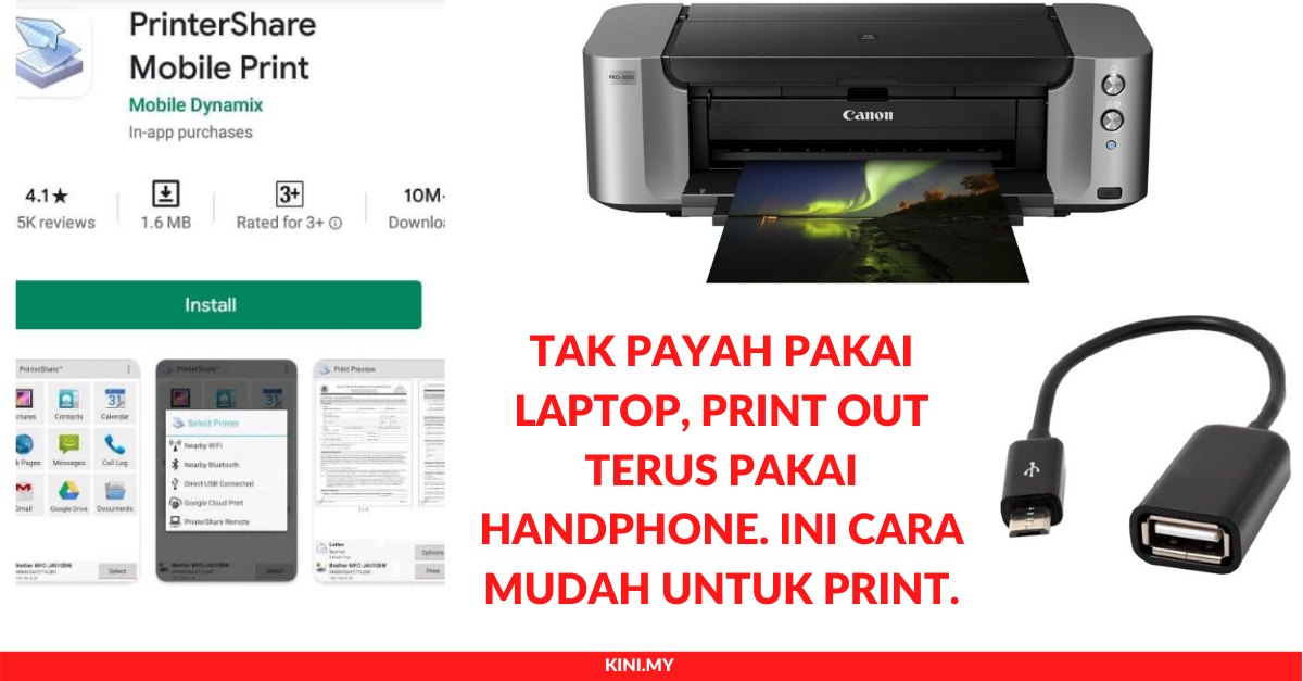 Tak Payah Pakai Laptop, Print Out Terus Pakai Handphone. Ini Cara Mudah ...